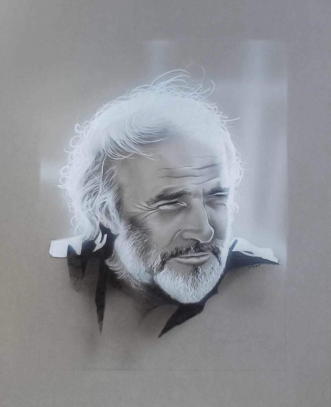 Original Sean Connery Art - Hand-painted Acrylic & Pencil Portrait - Etsy