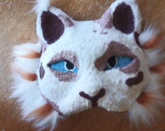 Spotted Meadow Cat Therian Mask - Mesh Eyes, Elastic Strap ...