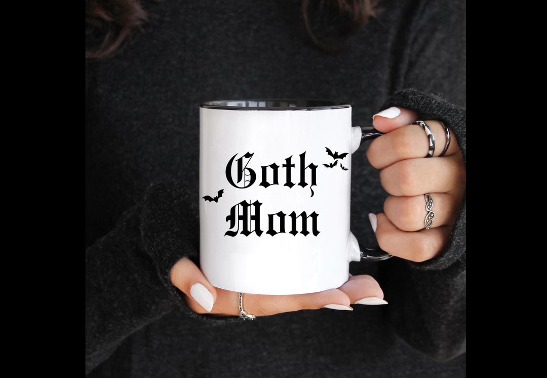 Goth Mom Mug, Black Handle, 11 Oz - Edgy and Gothic Mothers - Colorful ...