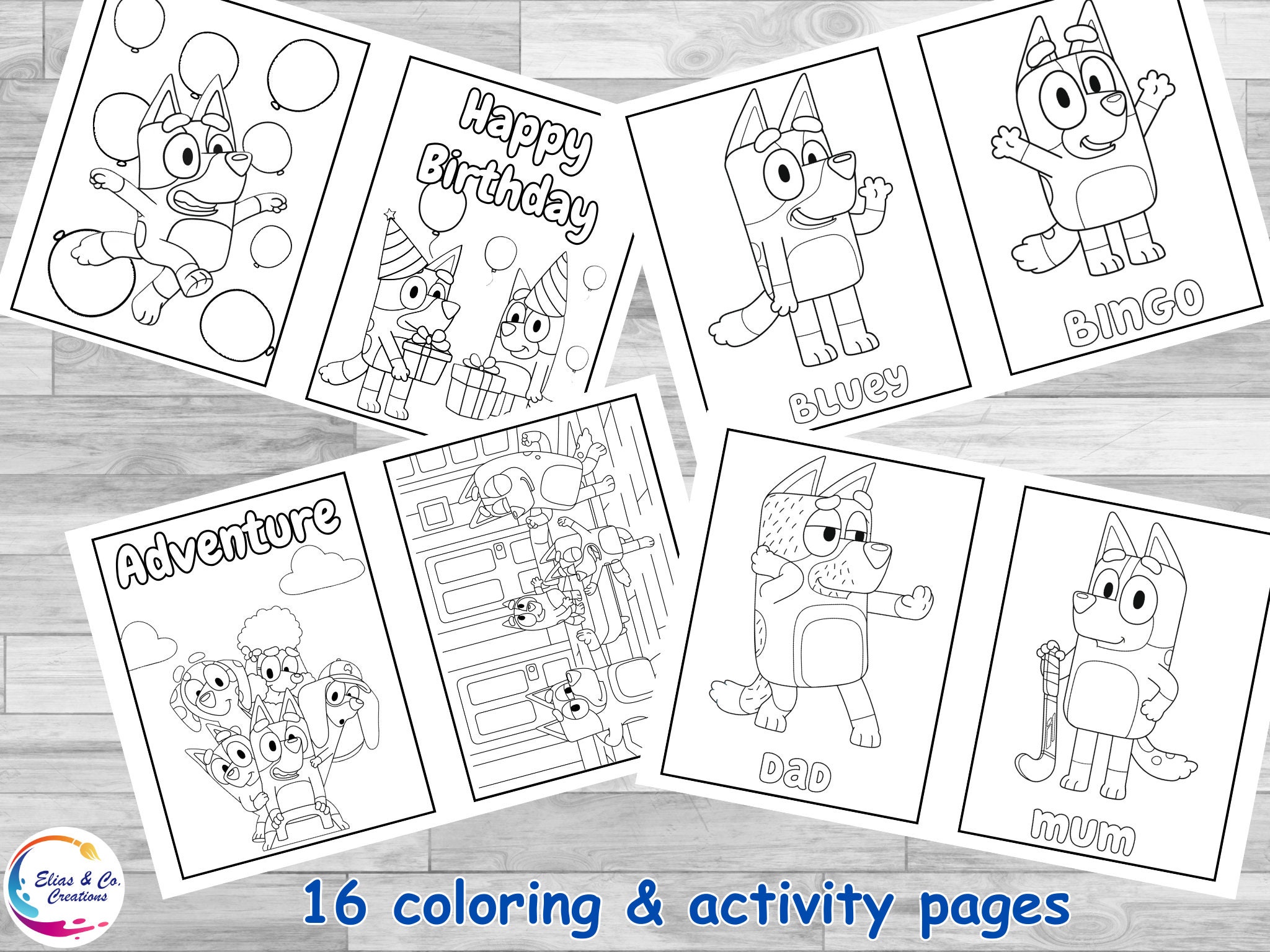 Bluey Personalized Coloring Book – Fun Custom Gift for Kids Birthday ...