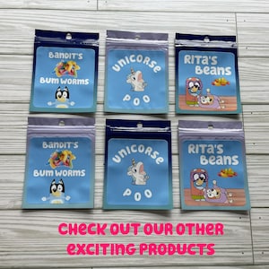 Bandit’s Bum Worms – Bluey Party Favor - Etsy