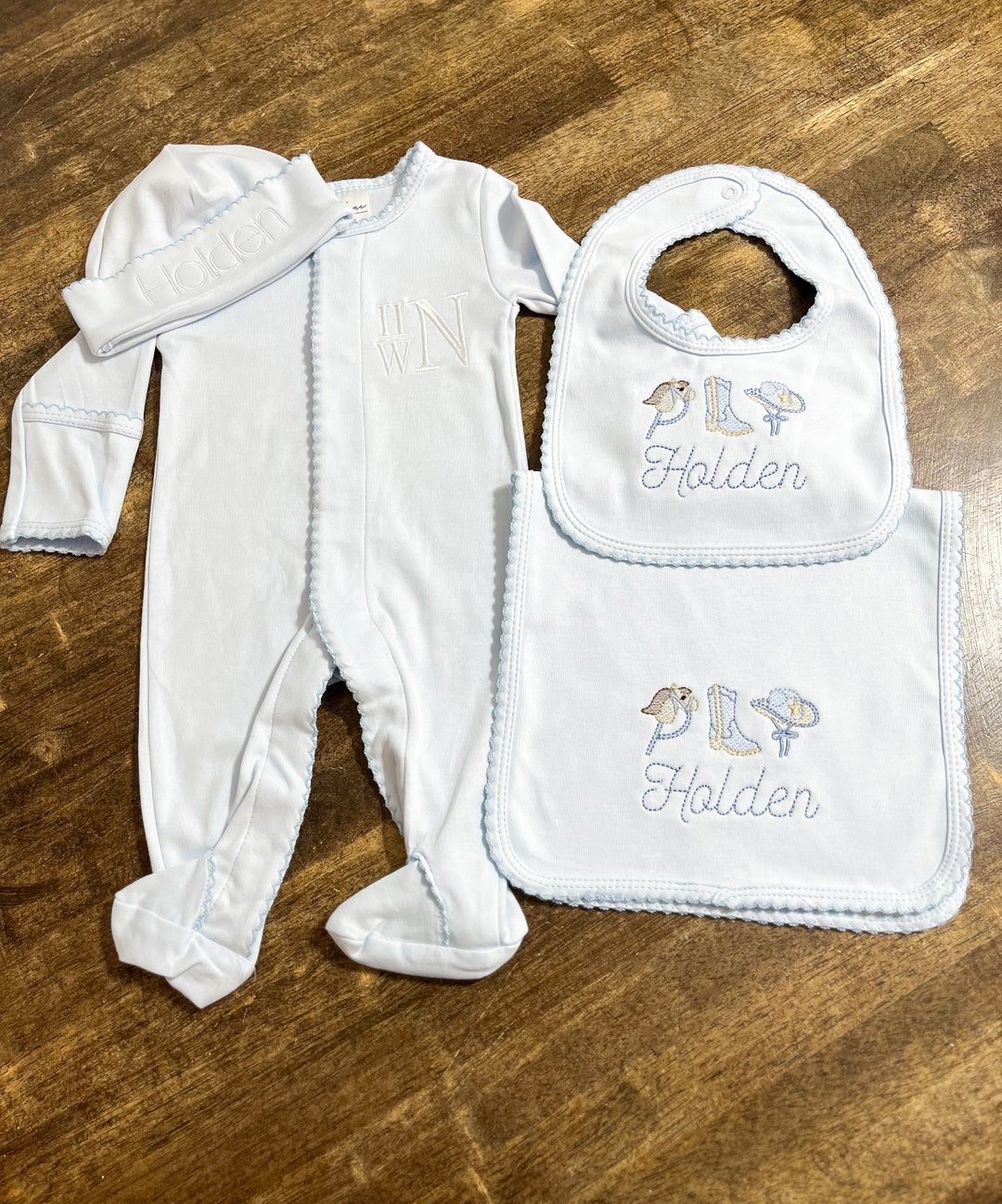 Personalized Embroidered Baby Bundle// Embroidered Baby Bundle// Coming ...