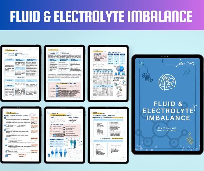 Fluid Electrolyte Imbalance Guide | Nursing School Notes (digital ...