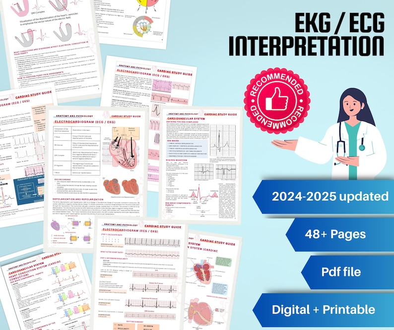 EKG ECG Interpretation | Nursing Cardiac Study Guide | EKG Rhythms ...