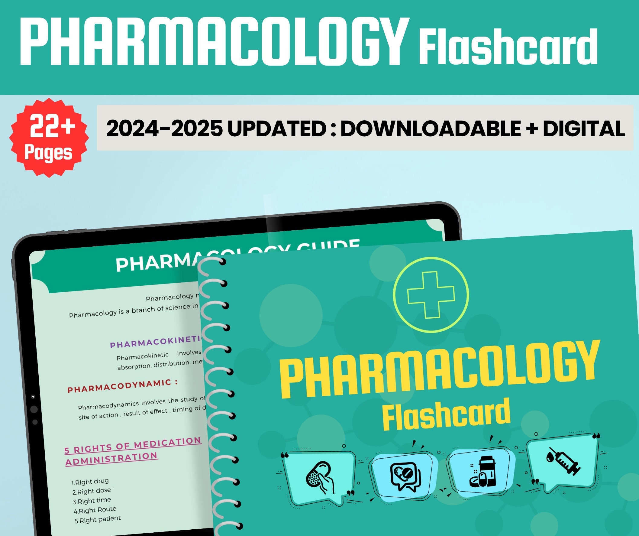 Pharmacology Flashcards Bundle, Revision Cards for Nursing, Nursing ...