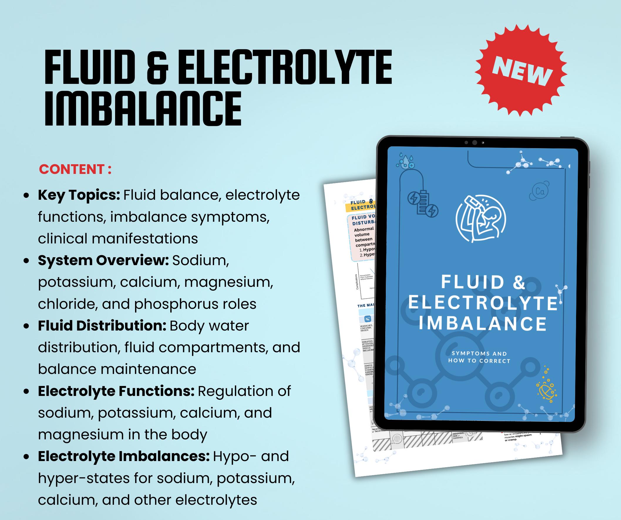 Fluid and Electrolyte Imbalance Study Bundle | Nursing Guide Resources ...