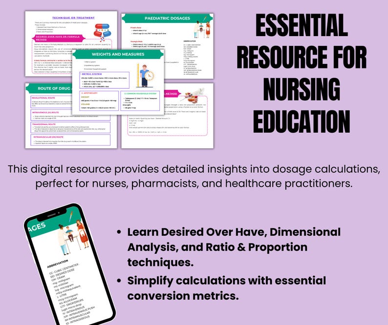 Dosage Calculations | Nursing Study Guide | Med Calculation ...