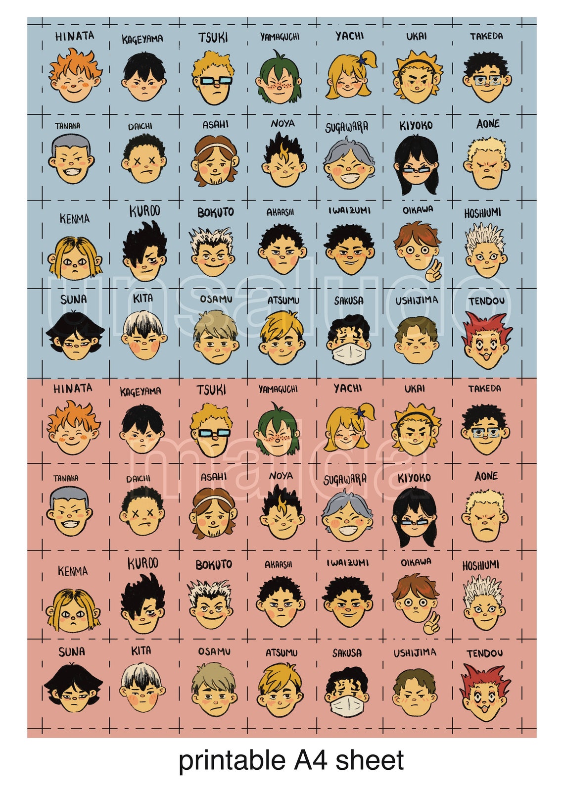 Haikyuu Guess Who Printable Game Sheets Chibi Illustration - Etsy