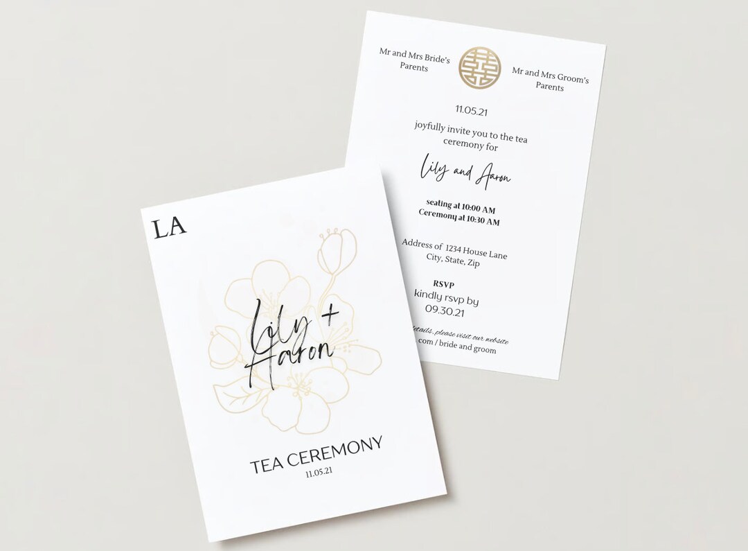 Modern Chinese/vietnamese Tea Ceremony Invitation - Etsy