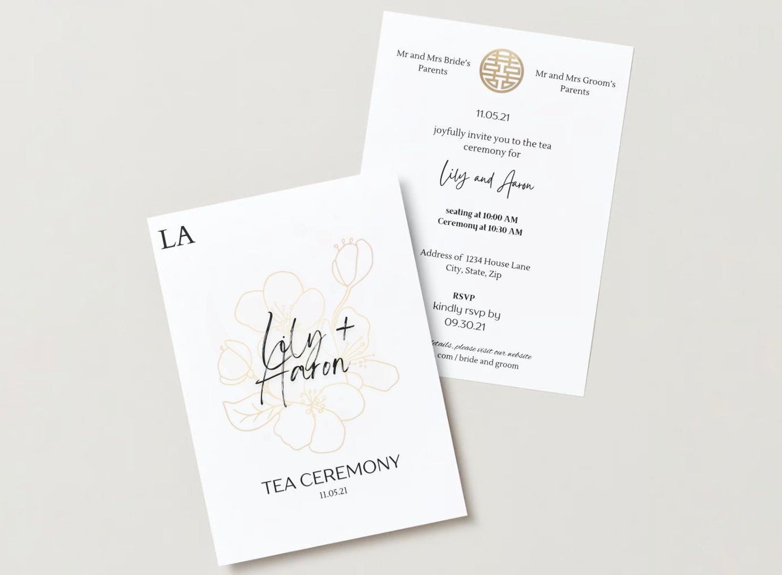 Modern Chinese/vietnamese Tea Ceremony Invitation - Etsy