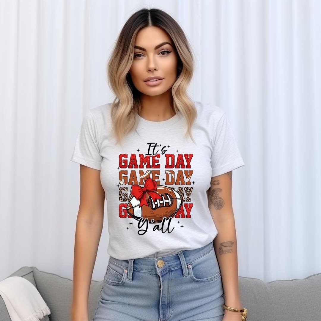 It's Game Day Red Football Go Team Dawgs bella Canvas Crew Neck T-shirt ...