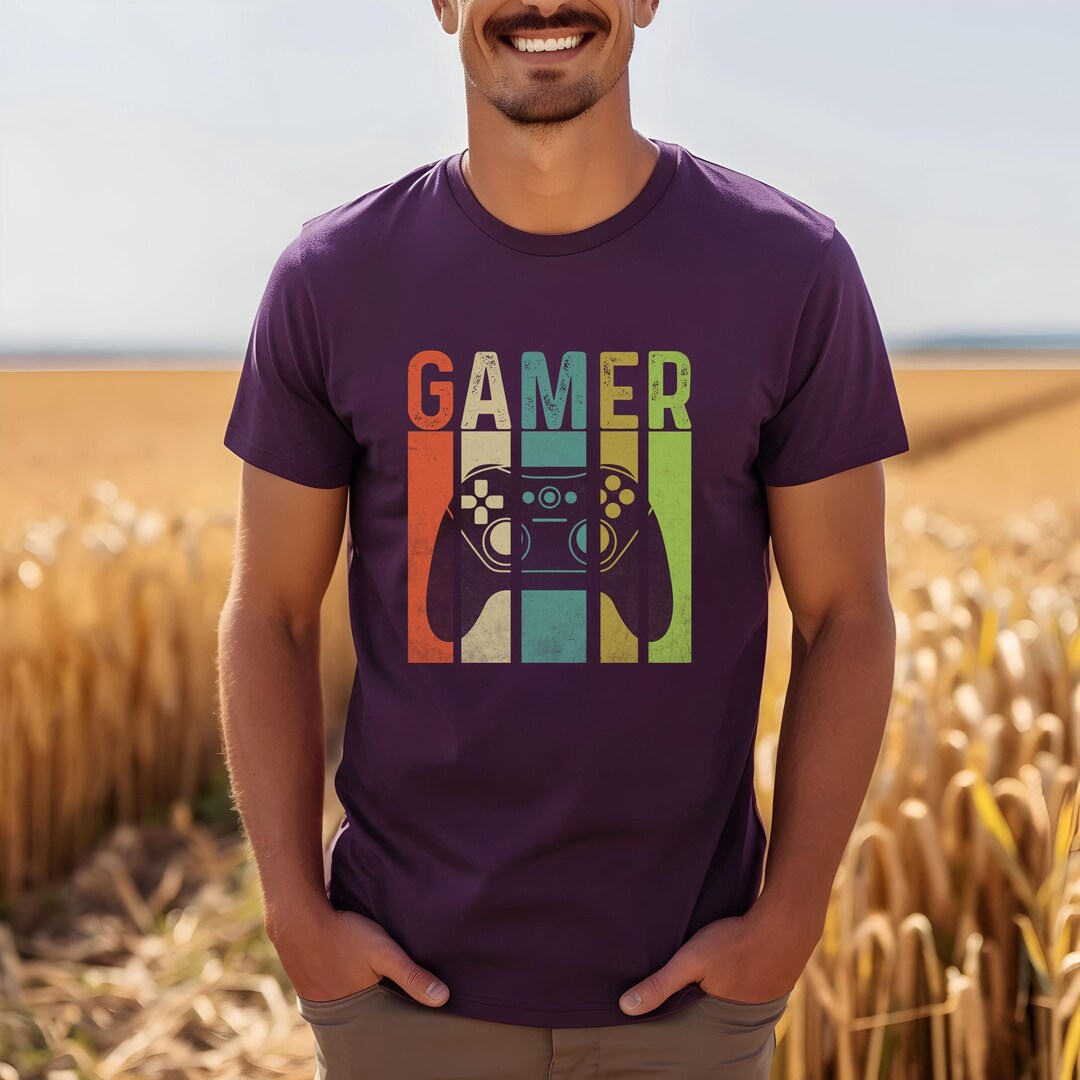 Gamer Video Game Controller Father Bella Canvas Crew Neck T-shirt DTF ...