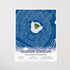 Los Angeles Dodgers MLB Stadium Map Dodger Stadium City Map & Ballpark ...