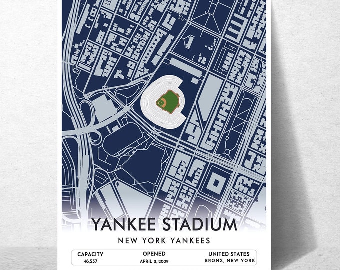 New York Yankees MLB Stadium Map, City Map, Ballpark Map, Yankee ...