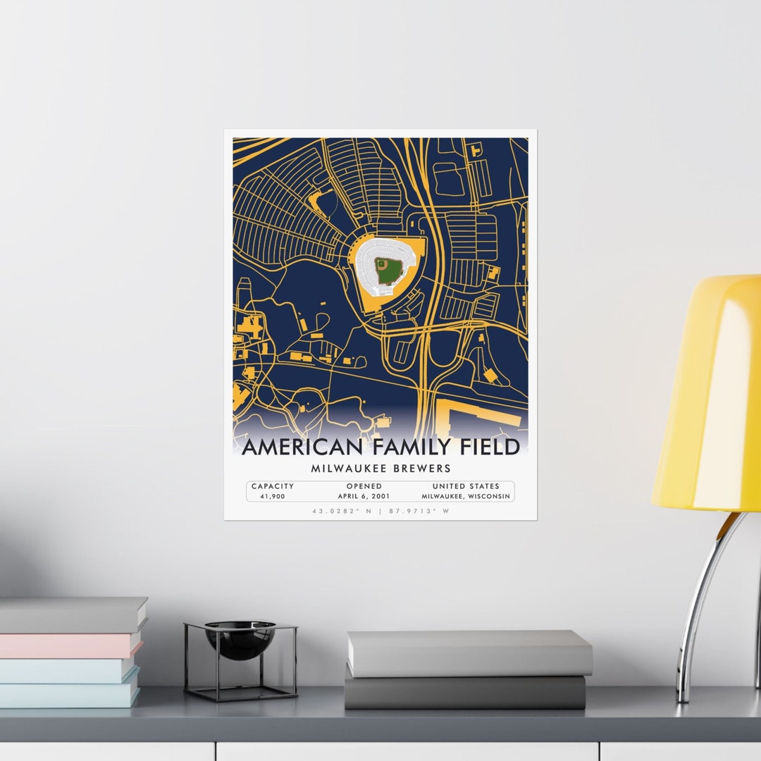 Milwaukee Brewers MLB Stadium Map American Family Field City Map ...