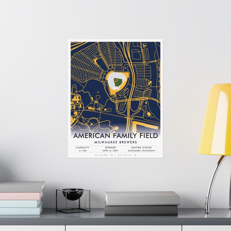 Milwaukee Brewers MLB Stadium Map American Family Field City Map ...
