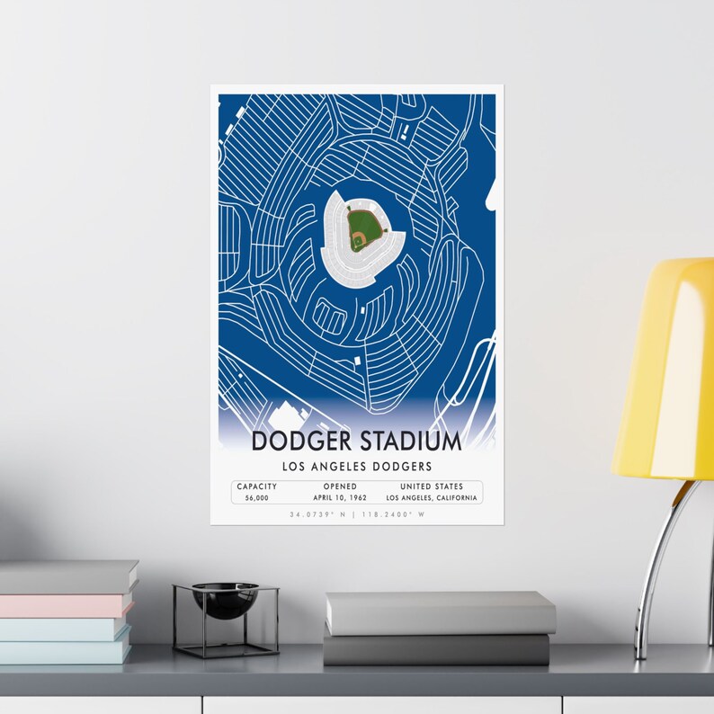 Los Angeles Dodgers MLB Stadium Map Dodger Stadium City Map & Ballpark ...