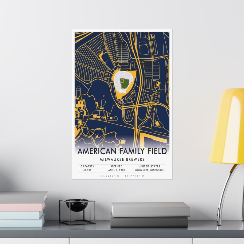 Milwaukee Brewers MLB Stadium Map American Family Field City Map ...