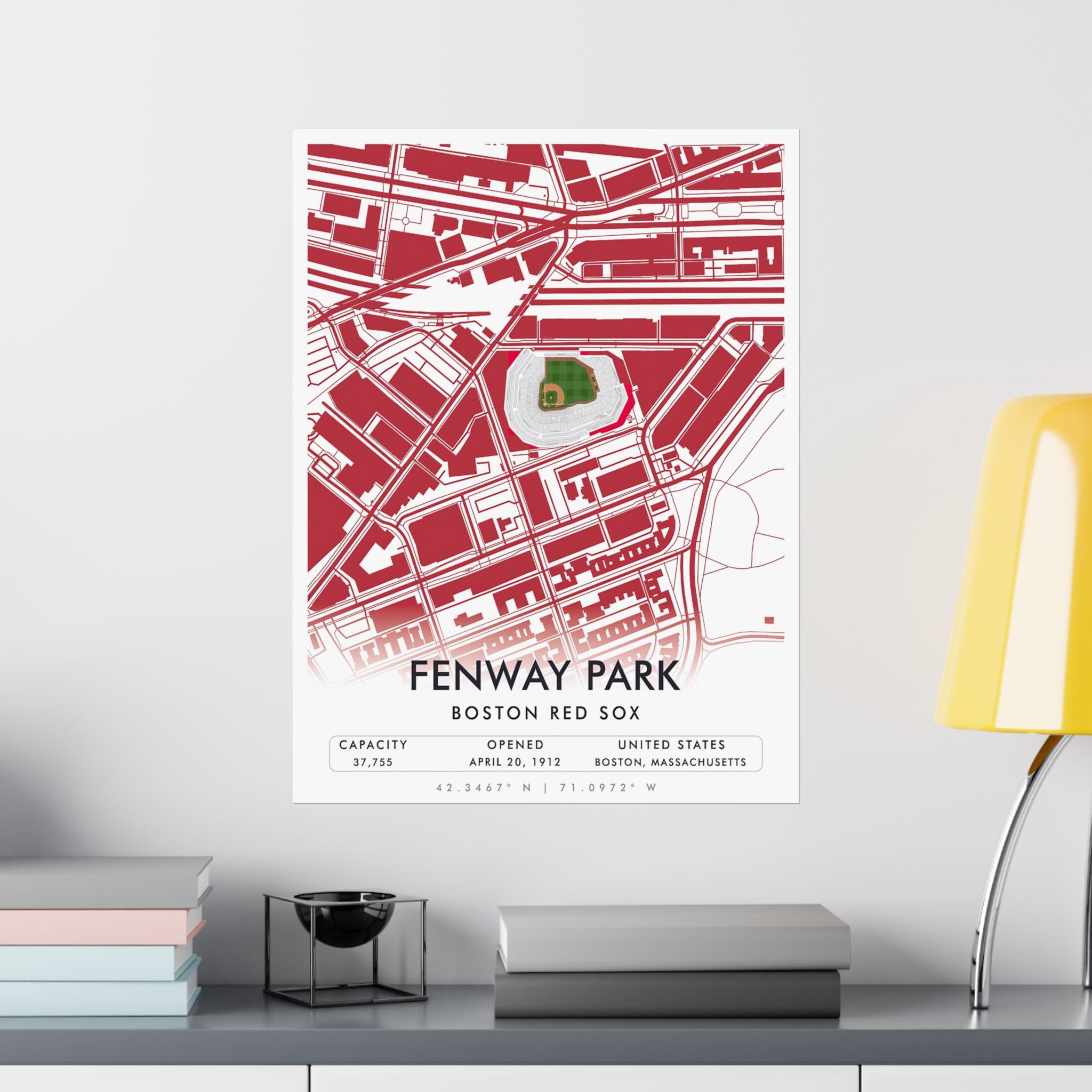 Boston Red Sox MLB Stadium Map, City Map, Ballpark Map, Fenway Park Map ...