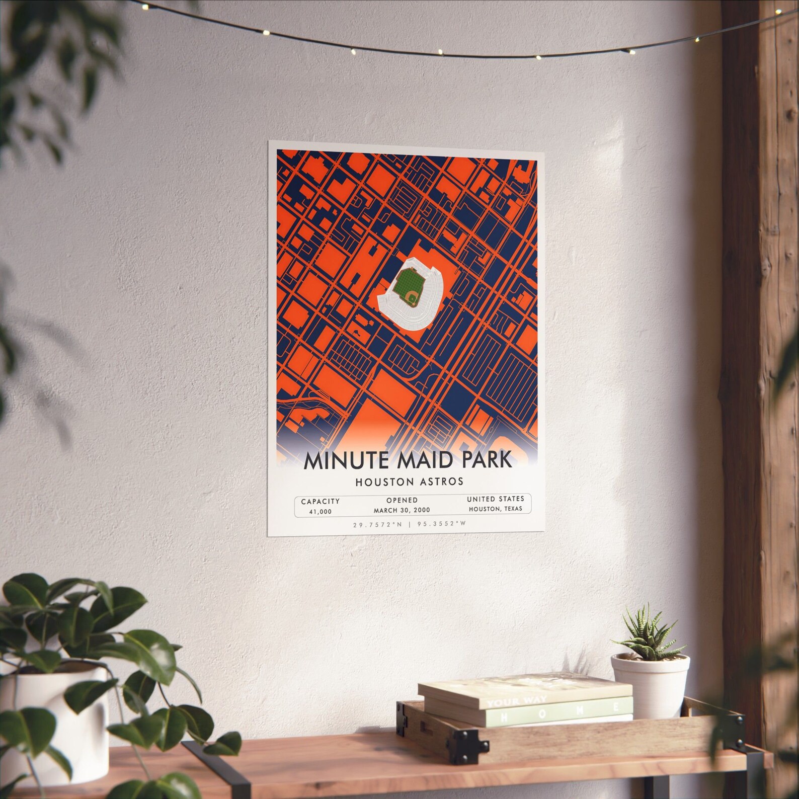 Houston Astros MLB Stadium Map Minute Maid Park City Map & Ballpark ...