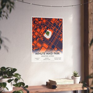 Houston Astros MLB Stadium Map Minute Maid Park City Map & Ballpark ...