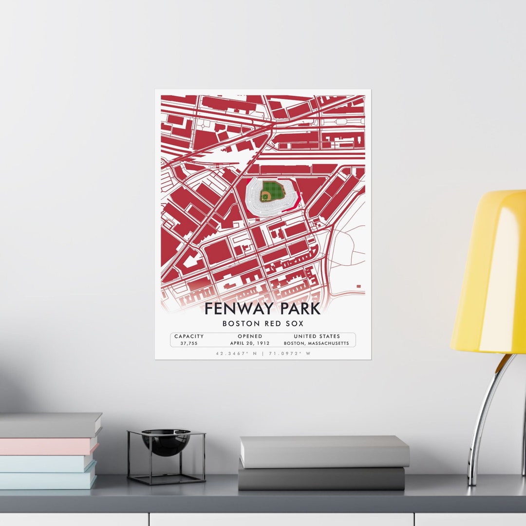 Boston Red Sox MLB Stadium Map, City Map, Ballpark Map, Fenway Park Map ...