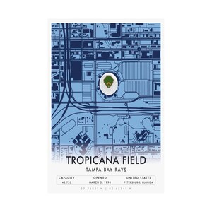Tampa Bay Rays Stadium Map Tropicana Field City Map & Ballpark Seating ...