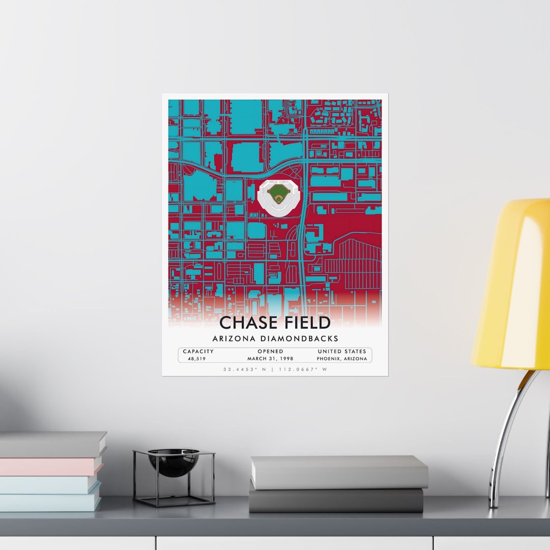 Arizona Diamondbacks MLB Stadium Map Chase Field City Map & Ballpark ...