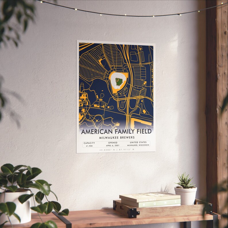 Milwaukee Brewers MLB Stadium Map American Family Field City Map ...