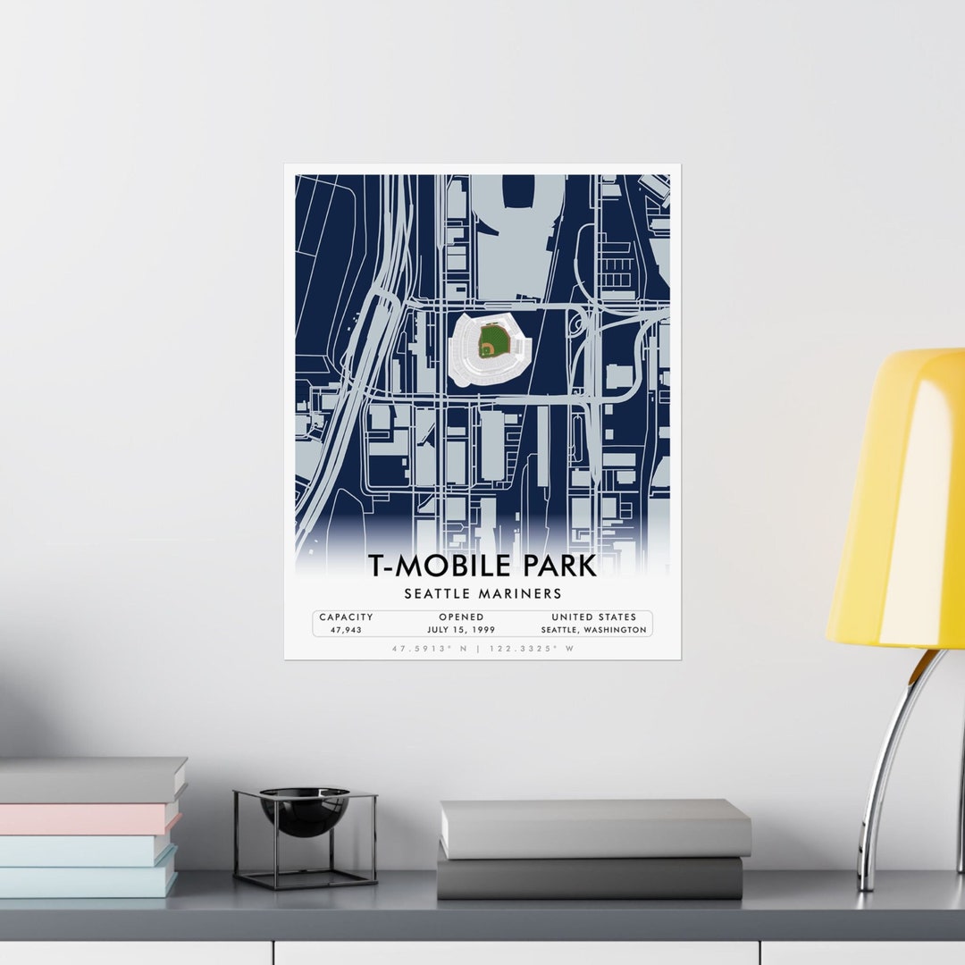 Seattle Mariners MLB Stadium Map T-mobile Park City Map & Ballpark ...