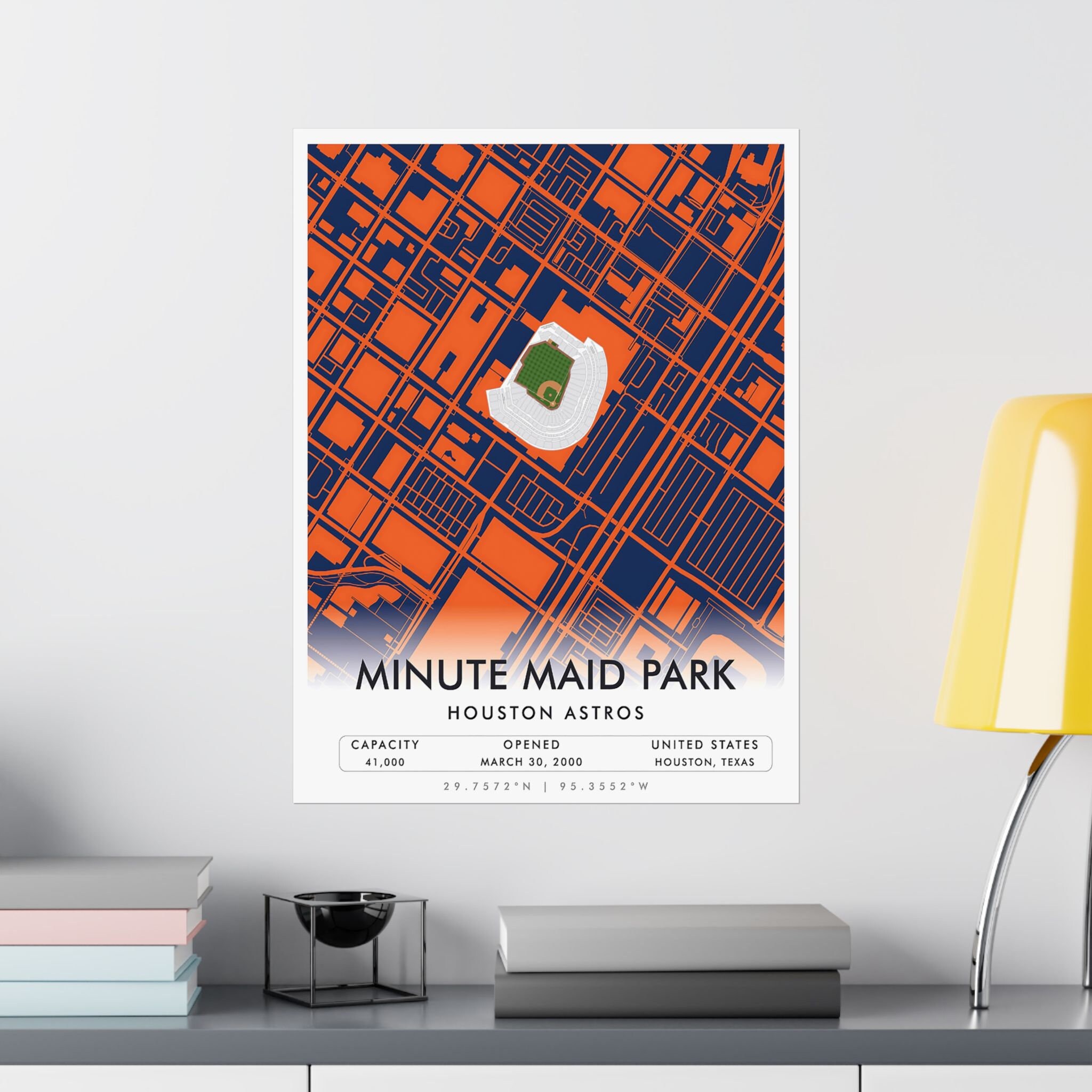 Houston Astros MLB Stadium Map Minute Maid Park City Map & Ballpark ...