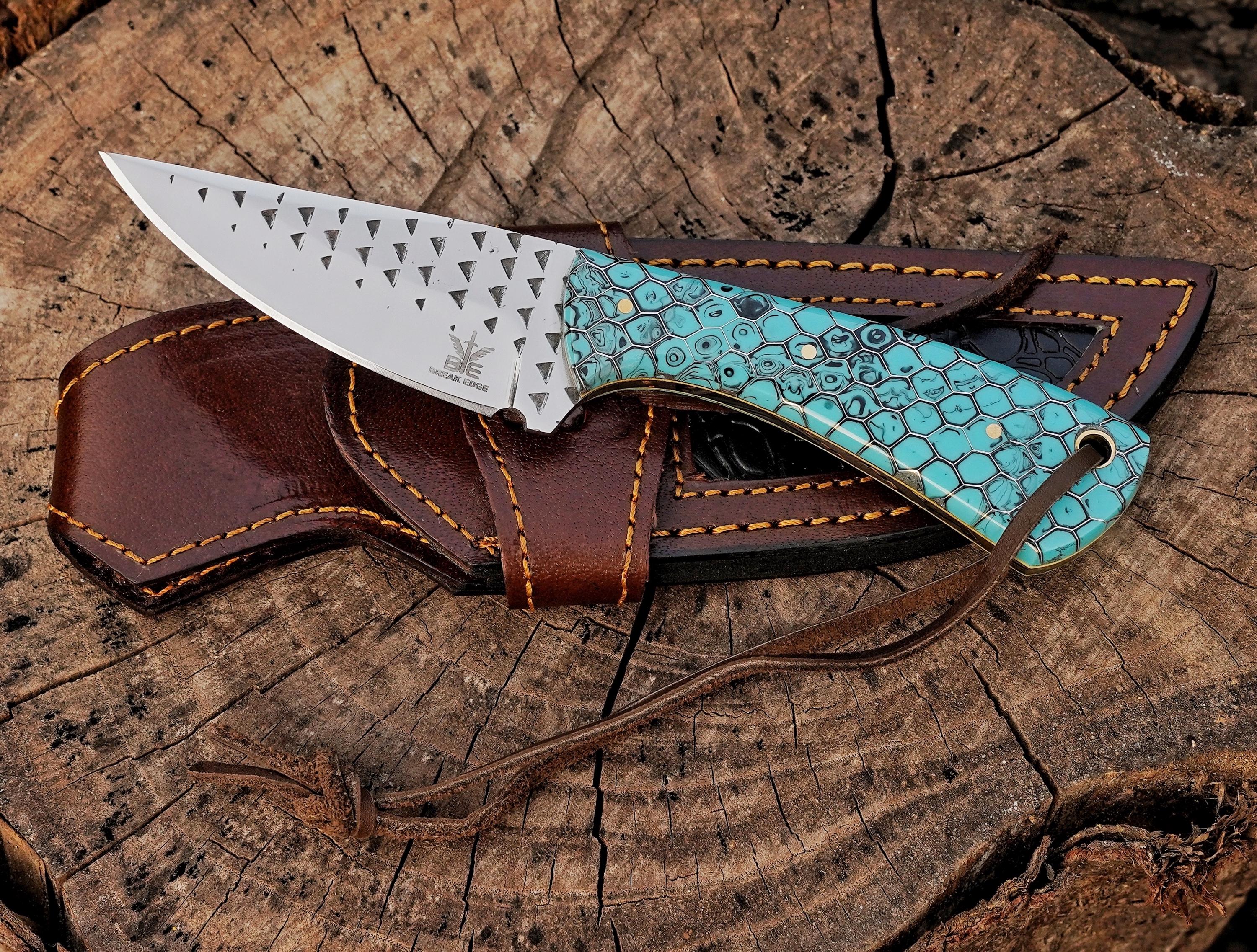 Handmade Cowboy Skinner Knife: Forged Farrier Rasp Steel Blade, Leather ...
