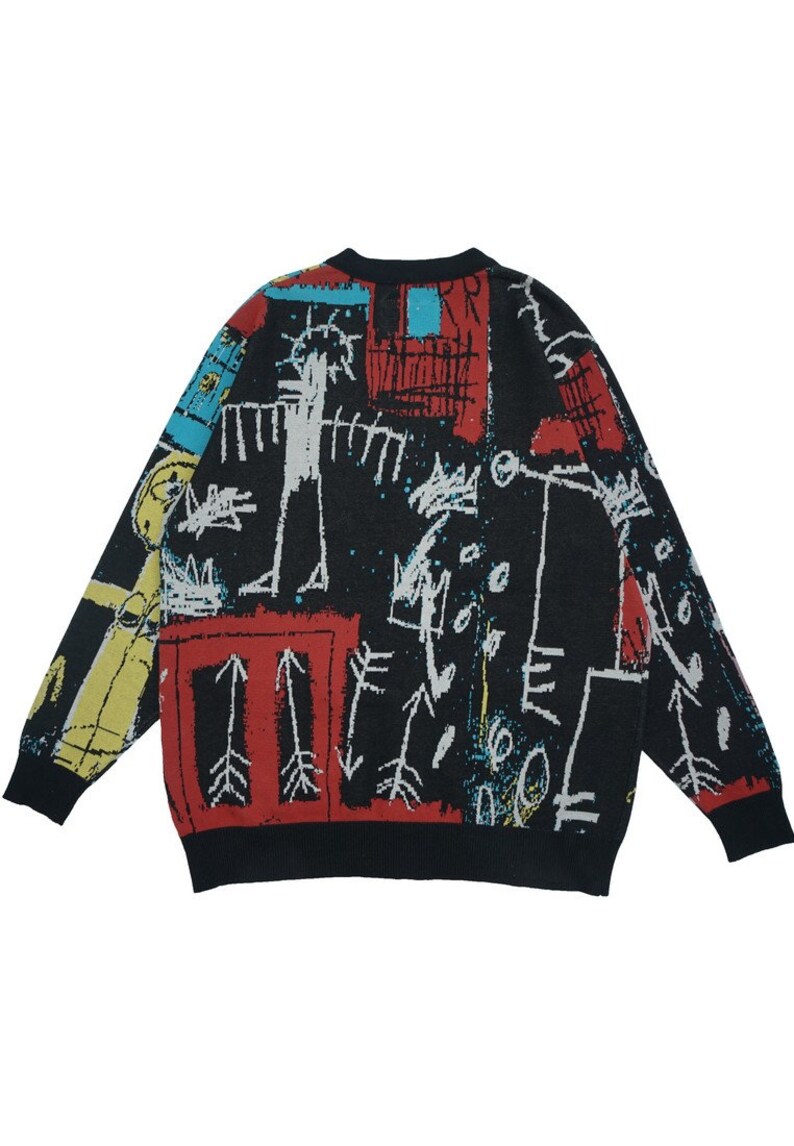 JEAN-MICHEL BASQUIAT X 3SECOND Hand Made Artwork Print Unisex Jacket ...