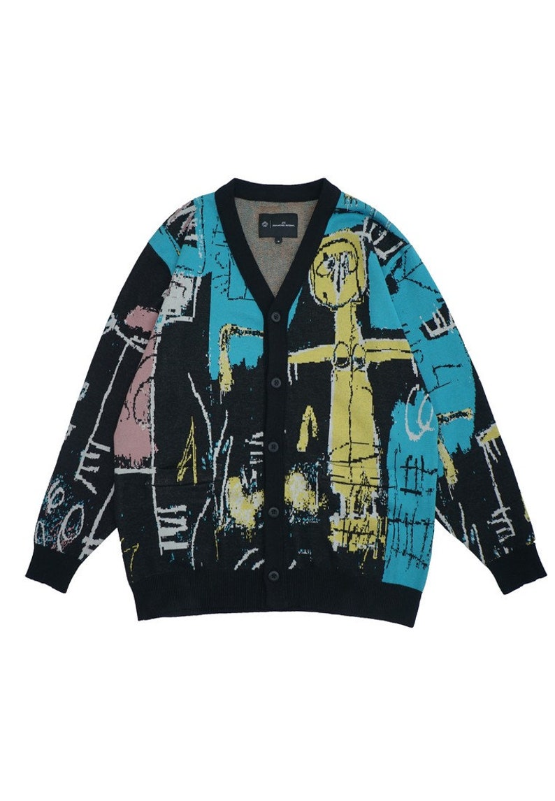 JEAN-MICHEL BASQUIAT X 3SECOND Hand Made Artwork Print Unisex Jacket ...