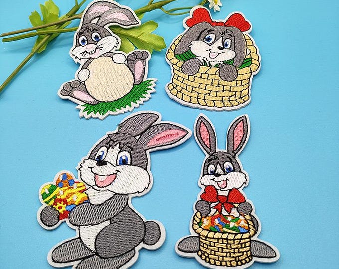 Rabbit Iron on Patch, Rabbit Patches, Rabbit Patches Iron on ...