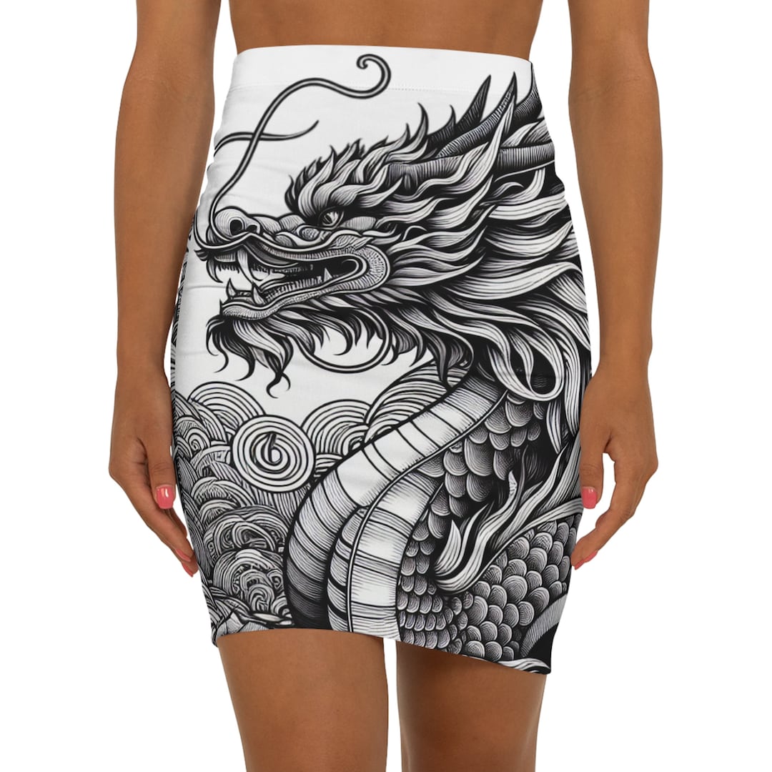 Year of the Dragon Skirt, Dragon Print Skirt, Apparel, Women's Fashion ...