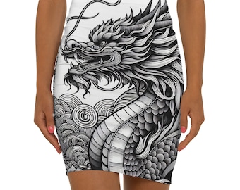 Year of the Dragon Skirt, Dragon Print Skirt, Apparel, Women's Fashion ...
