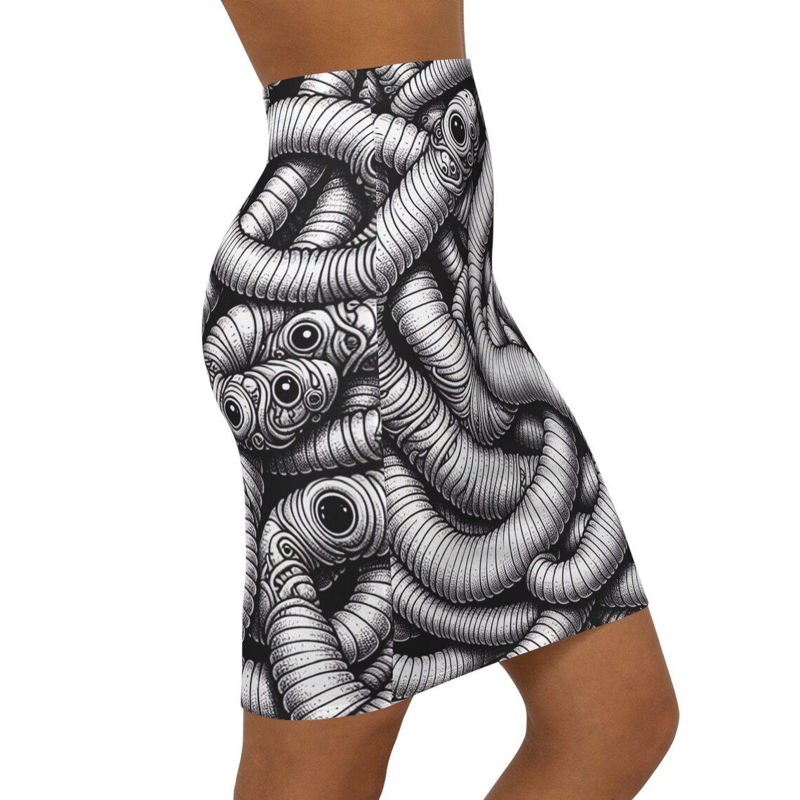 Halloween Skirt Creepy Worms, Women's Skirt, October Fashion, Gothic ...