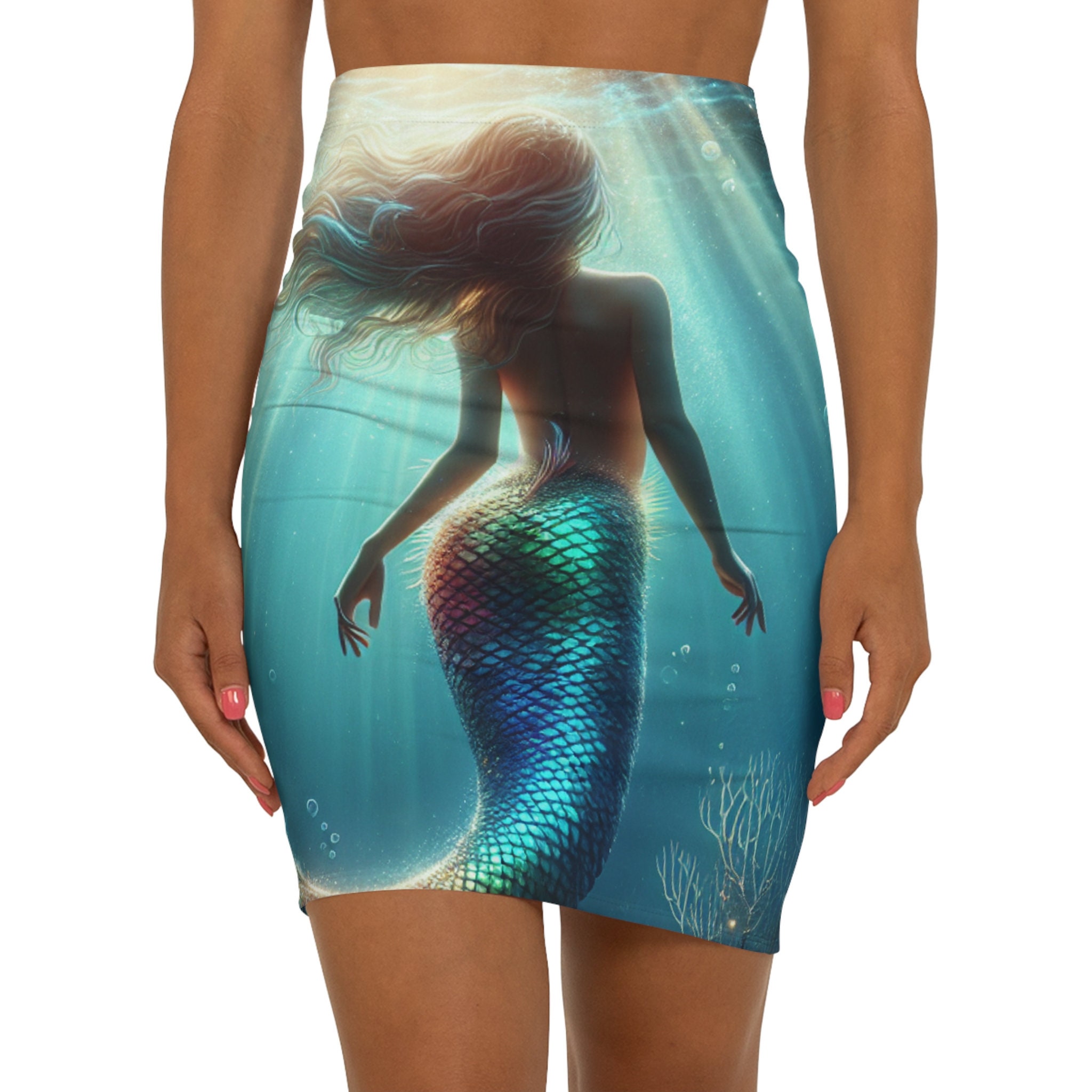 Mermaid Pencil Skirt, Halloween Mermaid Apparel, Women's Halloween ...