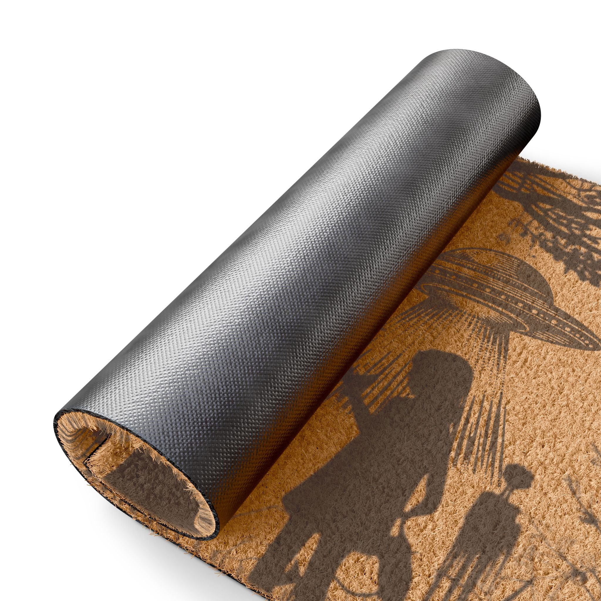 Doormat, Creepy Aliens Abducting Little Girl UFO, Halloween Door Mat ...