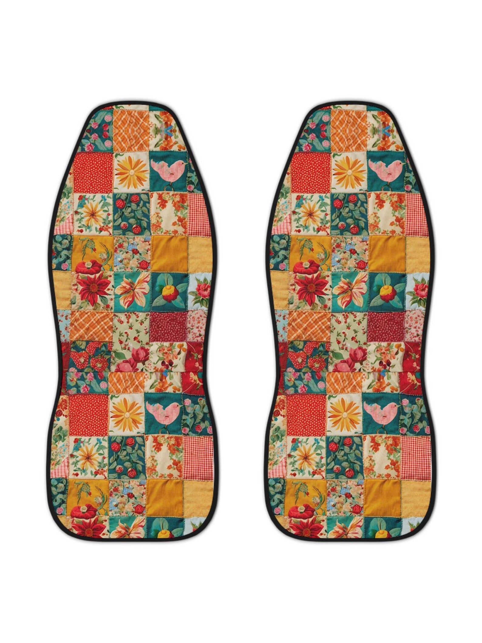 Cute Boho Quilt Car Seat Covers, Vintage Floral Decor, Driver Gift ...