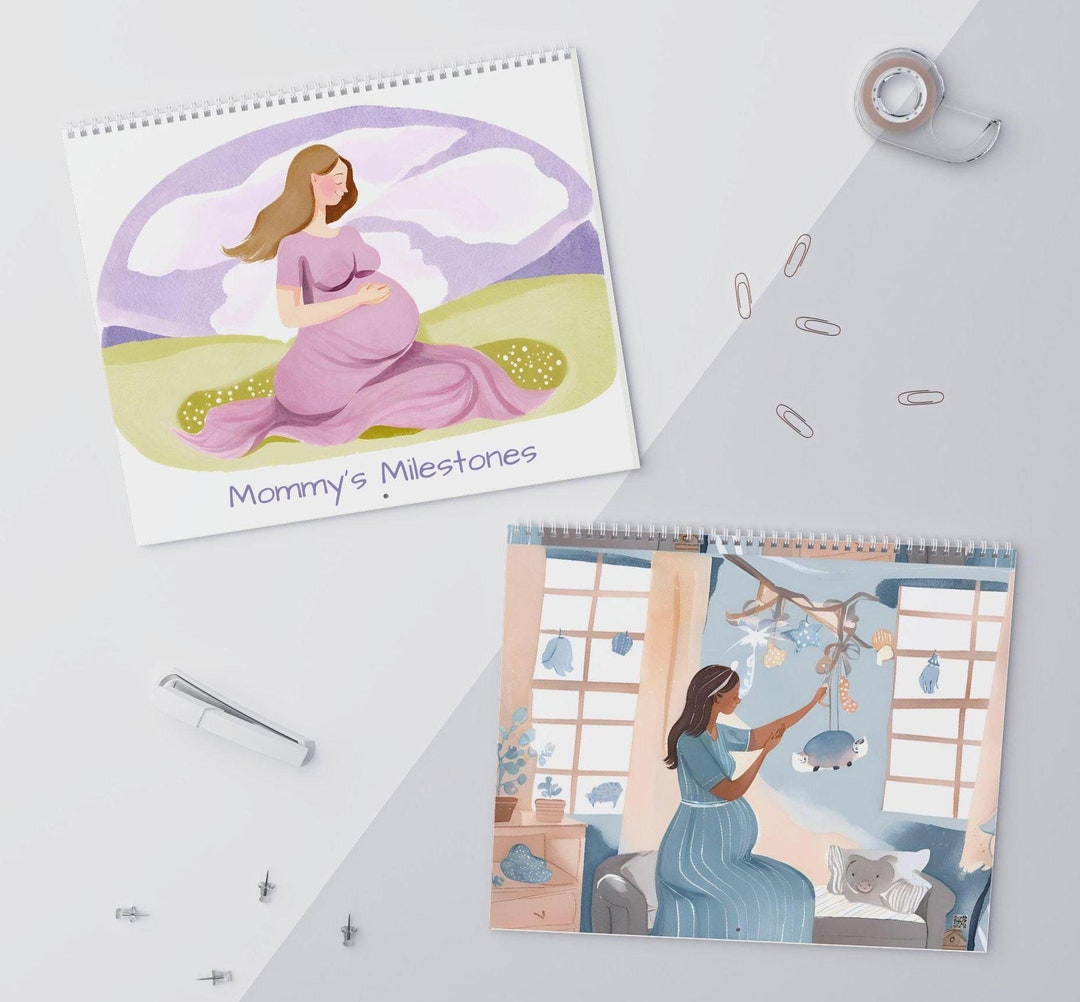 Pregnancy Wall Calendar, Baby Shower Gift, Nursery Wall Decor, Mom to ...