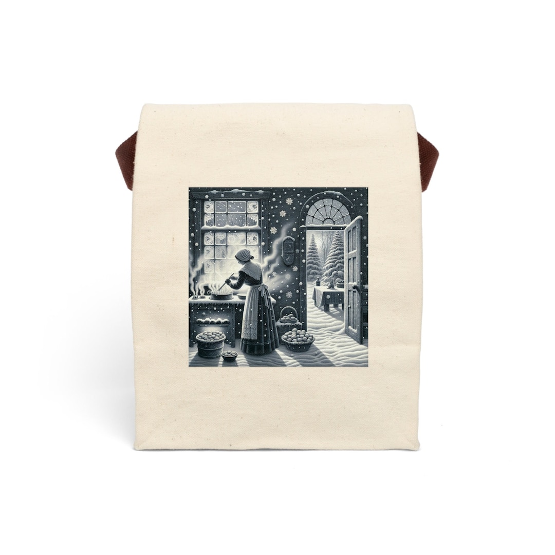Vintage Lunch Box, Vintage Winter Scene Lady Cooking Potatoes ...