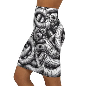 Halloween Skirt Creepy Worms, Women's Skirt, October Fashion, Gothic ...