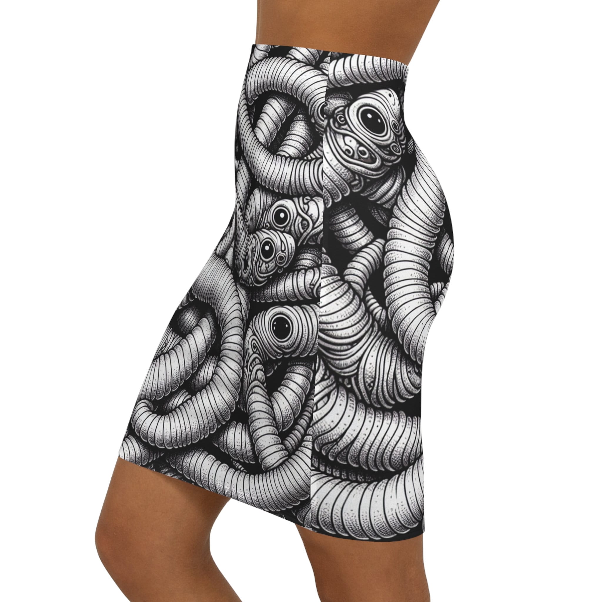 Halloween Skirt Creepy Worms, Women's Skirt, October Fashion, Gothic ...