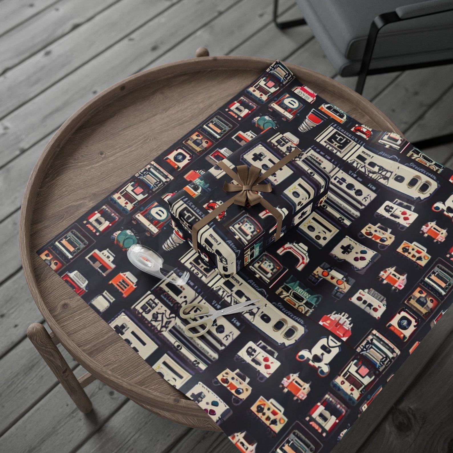 Retro Gamer Wrapping Paper, Old Tech Gift Wrap, Nerd Geek Present ...