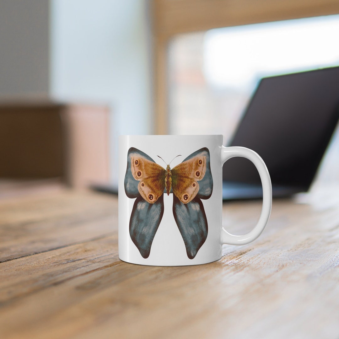 Mug 11oz, Beautiful Moth in Bow Design, Cottage Core Christmas Gift ...