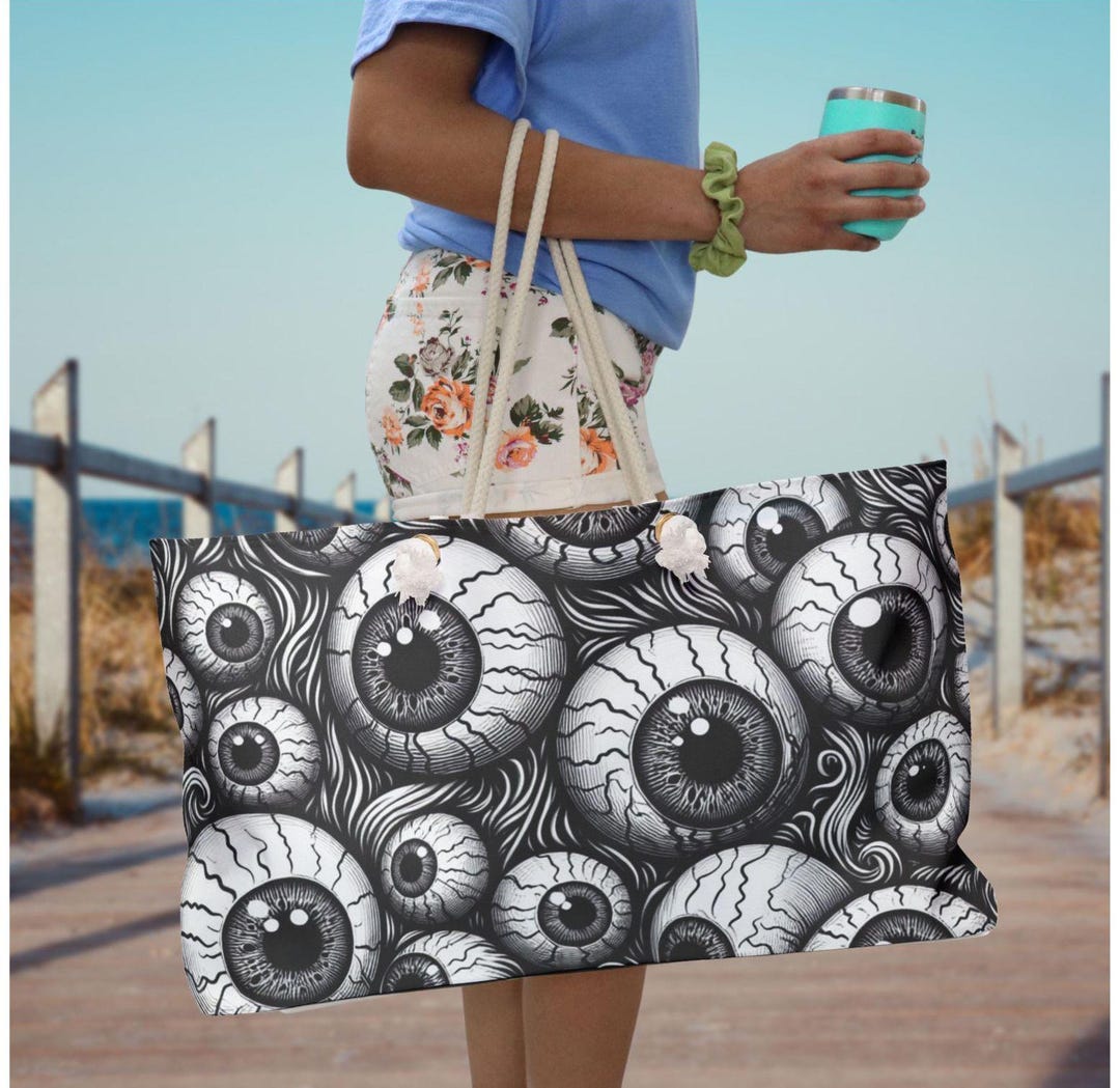 Spooky Eyeball Weekender Bag, Gothic Travel Tote, Halloween Gift ...