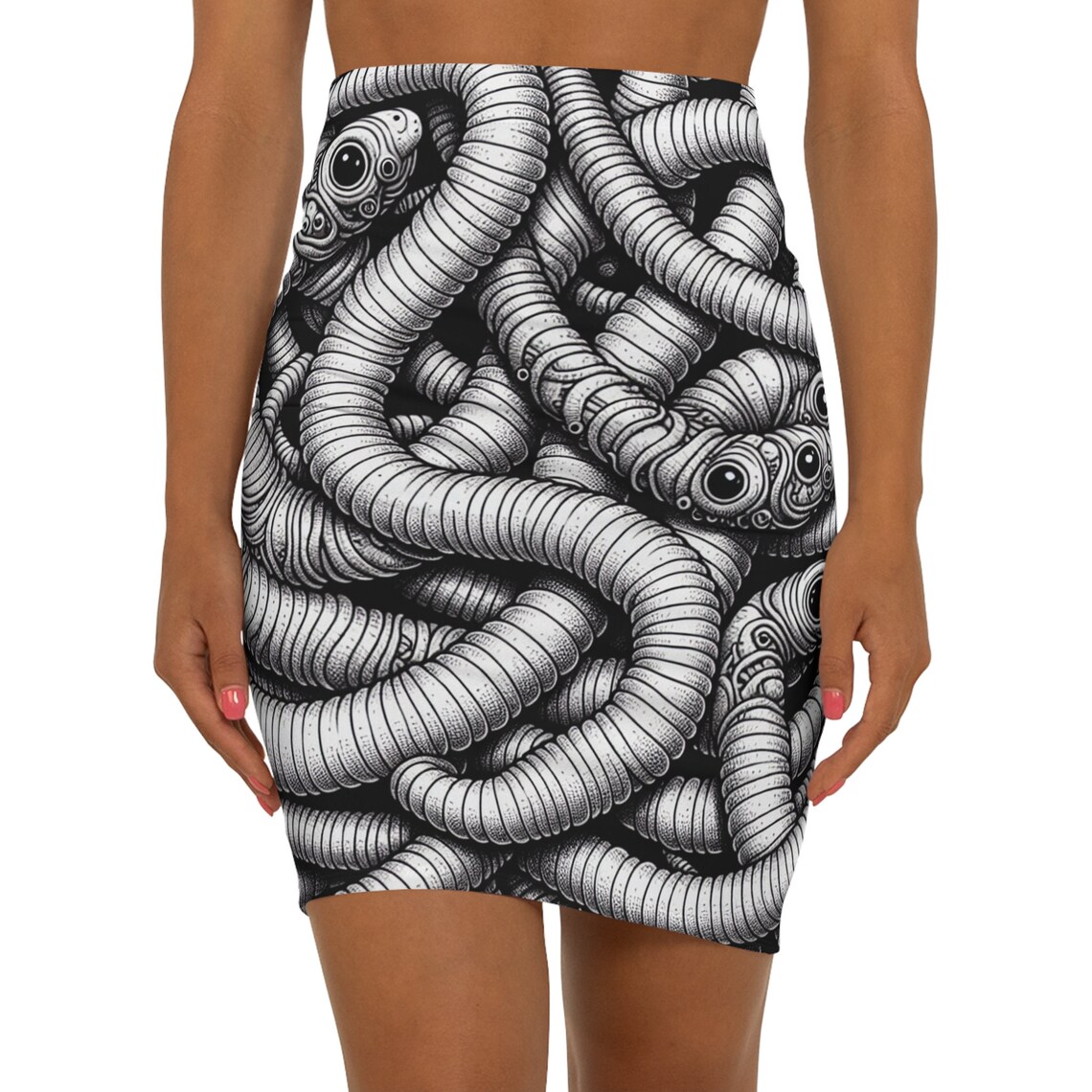Halloween Skirt Creepy Worms, Women's Skirt, October Fashion, Gothic ...