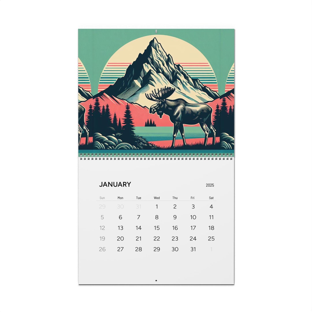 Mountain Vibes Wall Calendar 2025, Lodge Art for Home Decor, Scenic ...